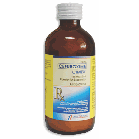 CIMEX Cefuroxime Axetil 125mg / 5mL Powder for Suspension 70mL price in the Philippines | MedsGo ...